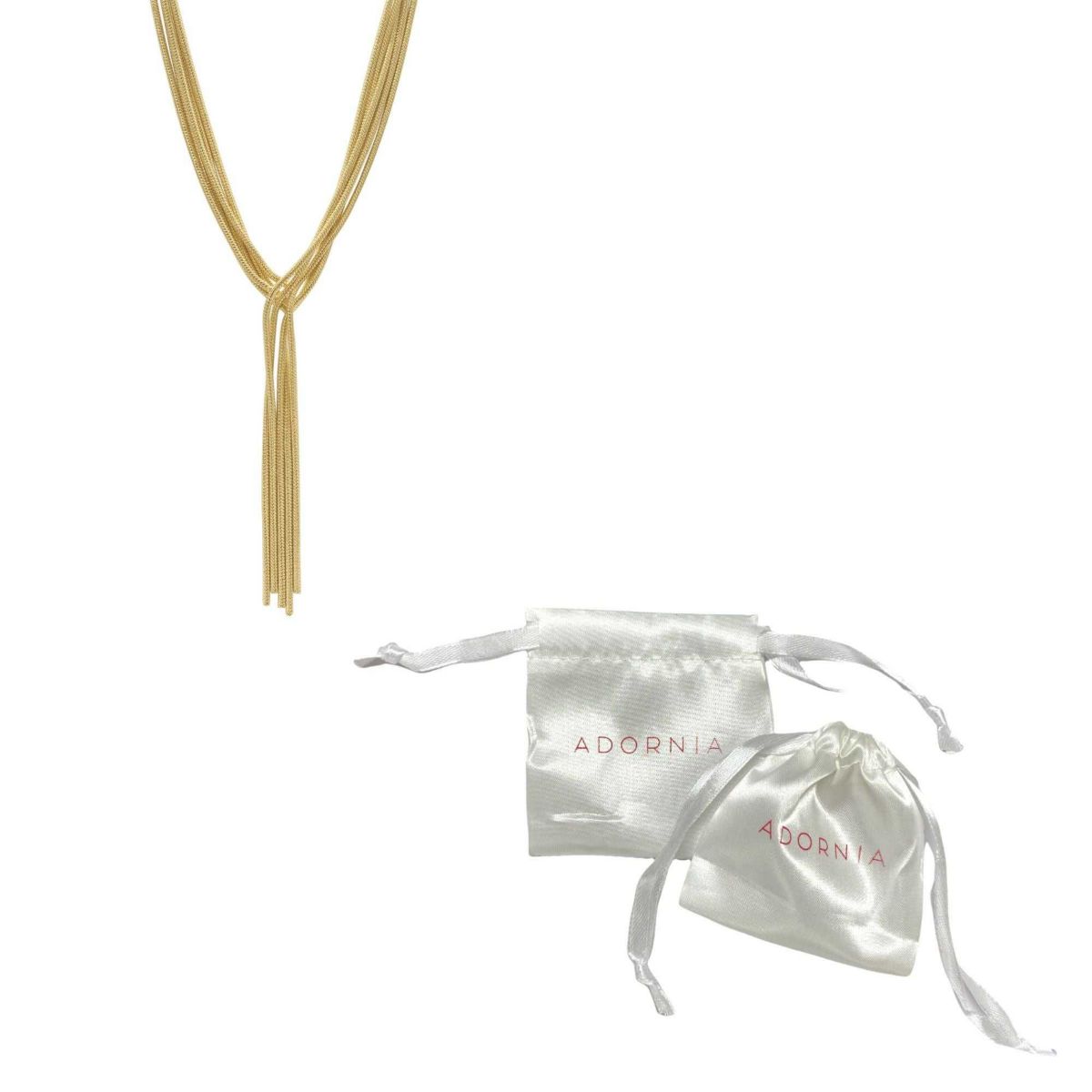 Adornia Gold Plated Multi Strand Textured Chain Necklace | Belk
