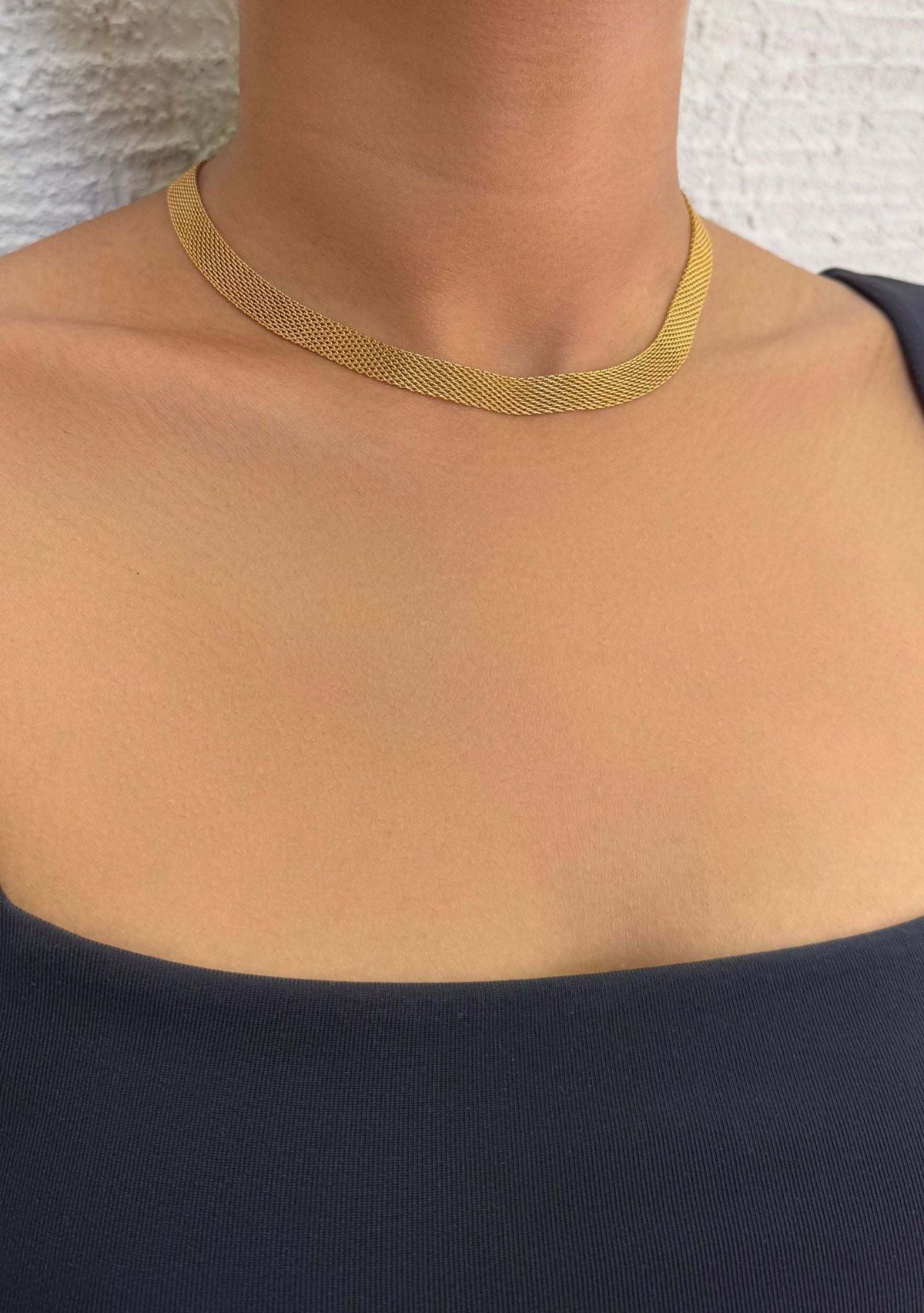 Adornia Tarnish Resistant 18k Gold Plated Mesh Chain Necklace | Belk