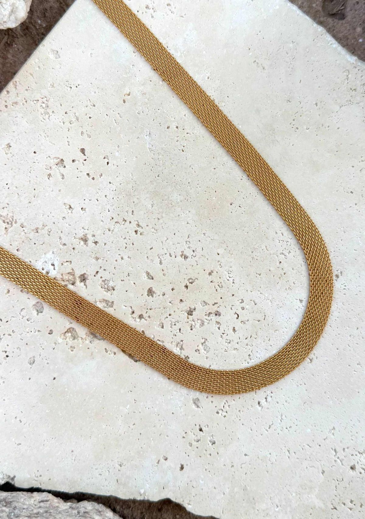 Adornia Tarnish Resistant 18k Gold Plated Mesh Chain Necklace | Belk