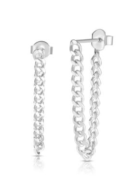 Sphera Milano Sterling Silver Curb Chain Front/Back Drop Earrings | Belk