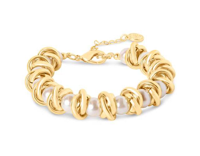 Martha Stewart Elegant Gold and Pearl Bracelet, 7 Inches For Women | Belk