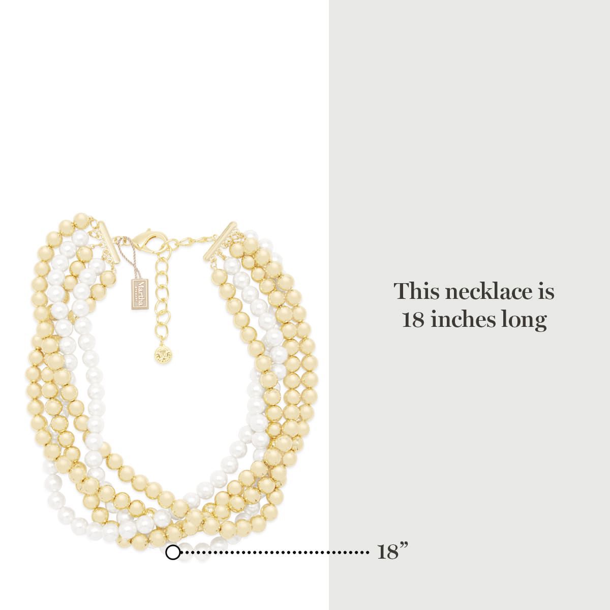 Martha Stewart Five Strand Pearl and Gold Ball Twisted Necklace In Gold ...