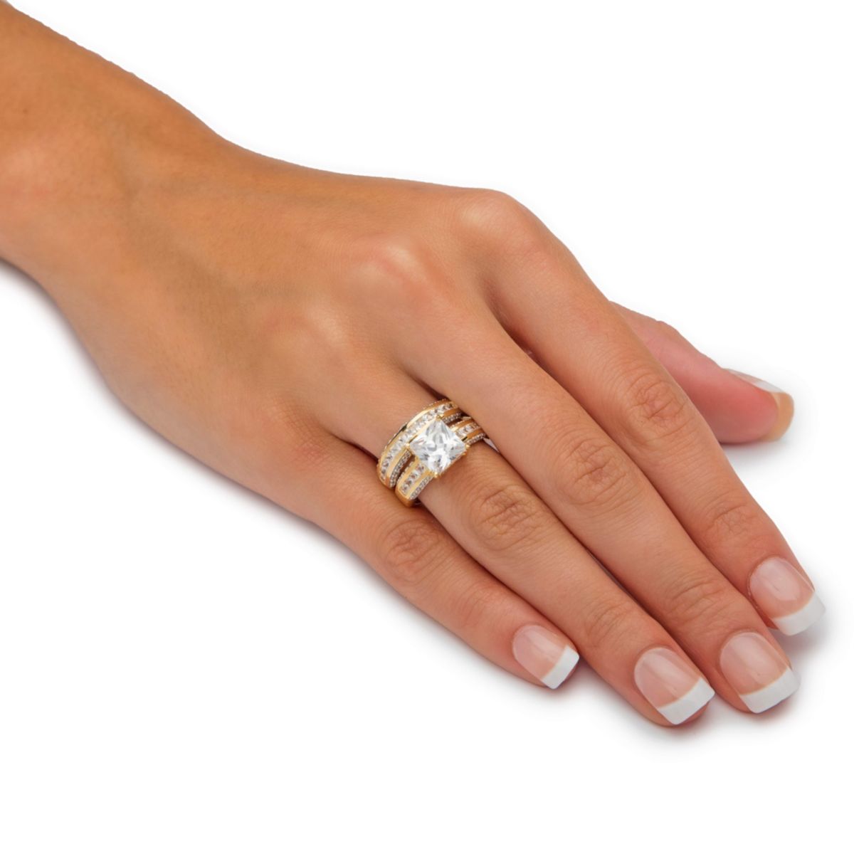 Seta Jewelry 3.31 TCW CZ 14k Gold-plated Sterling Silver 2-Piece ...