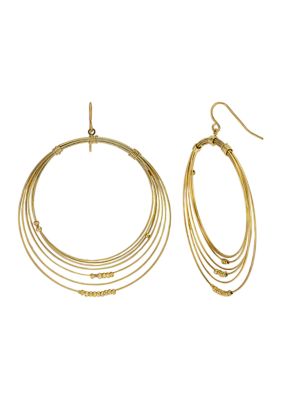 Belk Gold Tone Thin Wire Multi Gypsy Hoop Earrings | belk