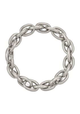 Belk Chain Link Stretch Bracelet in Silver Tone Metal | belk