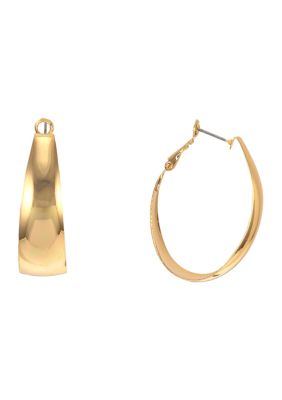 Belk Gold Tone Wide Tapered Oval Hoop Earrings | belk