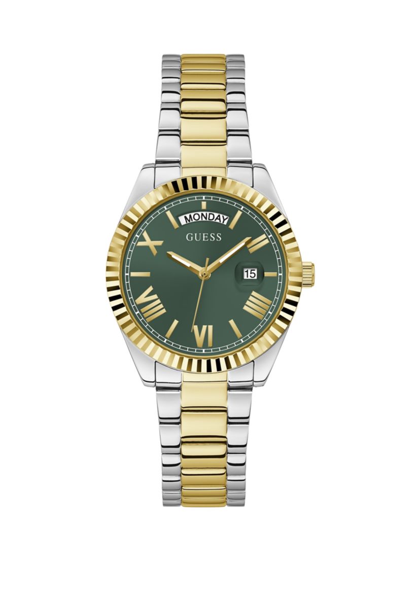 GUESS® Women's Two Tone Day Date Watch | Belk