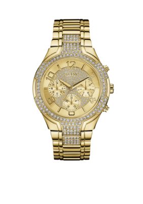GUESS® Women's Gold-Tone Crystal Watch | belk