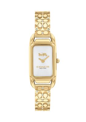 COACH Cadie Gold-Tone Stainless Steel Bangle Bracelet Watch | belk