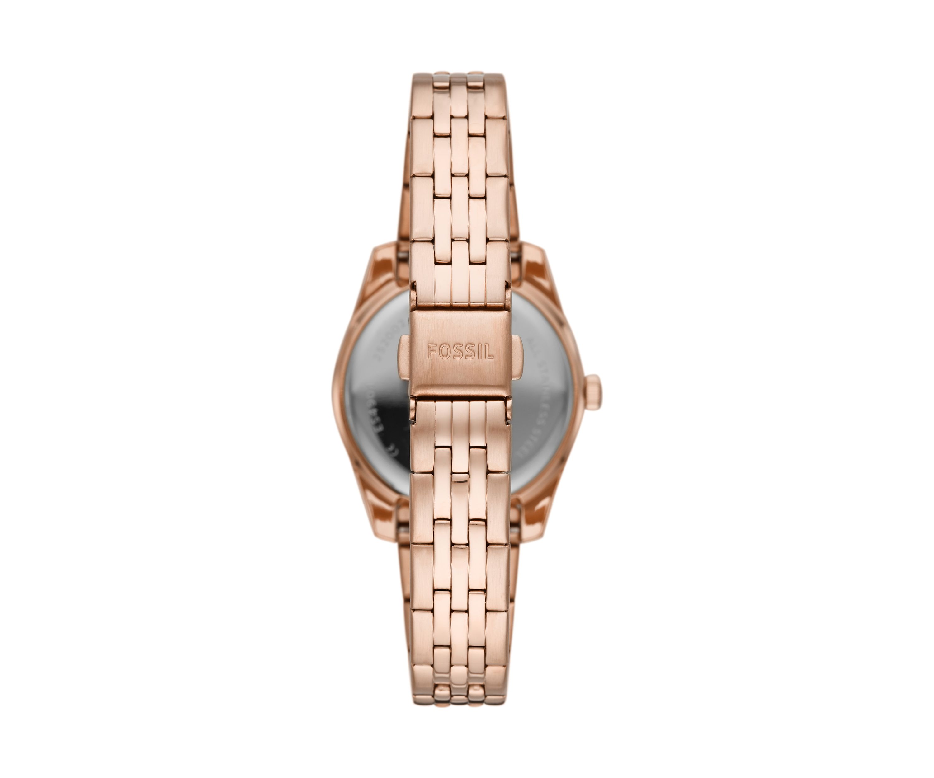 Fossil® Scarlette Mini Three-Hand Date Rose Gold-Tone Stainless Steel ...