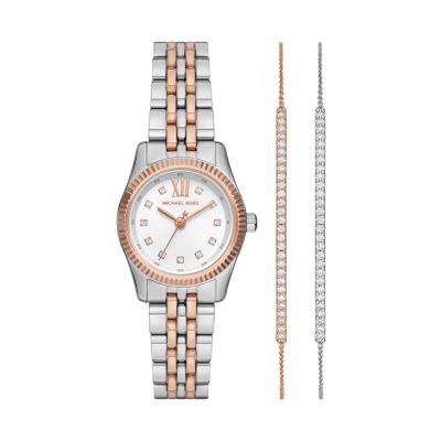 Michael Kors Lexington Three-Hand Two-Tone Stainless Steel Watch and ...