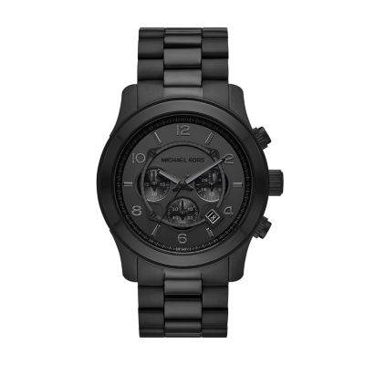 Michael Kors Runway Chronograph Black Stainless Steel Watch | belk