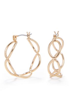 Belk Gold Tone Sensitive Skin Oval Hoop Earrings | belk