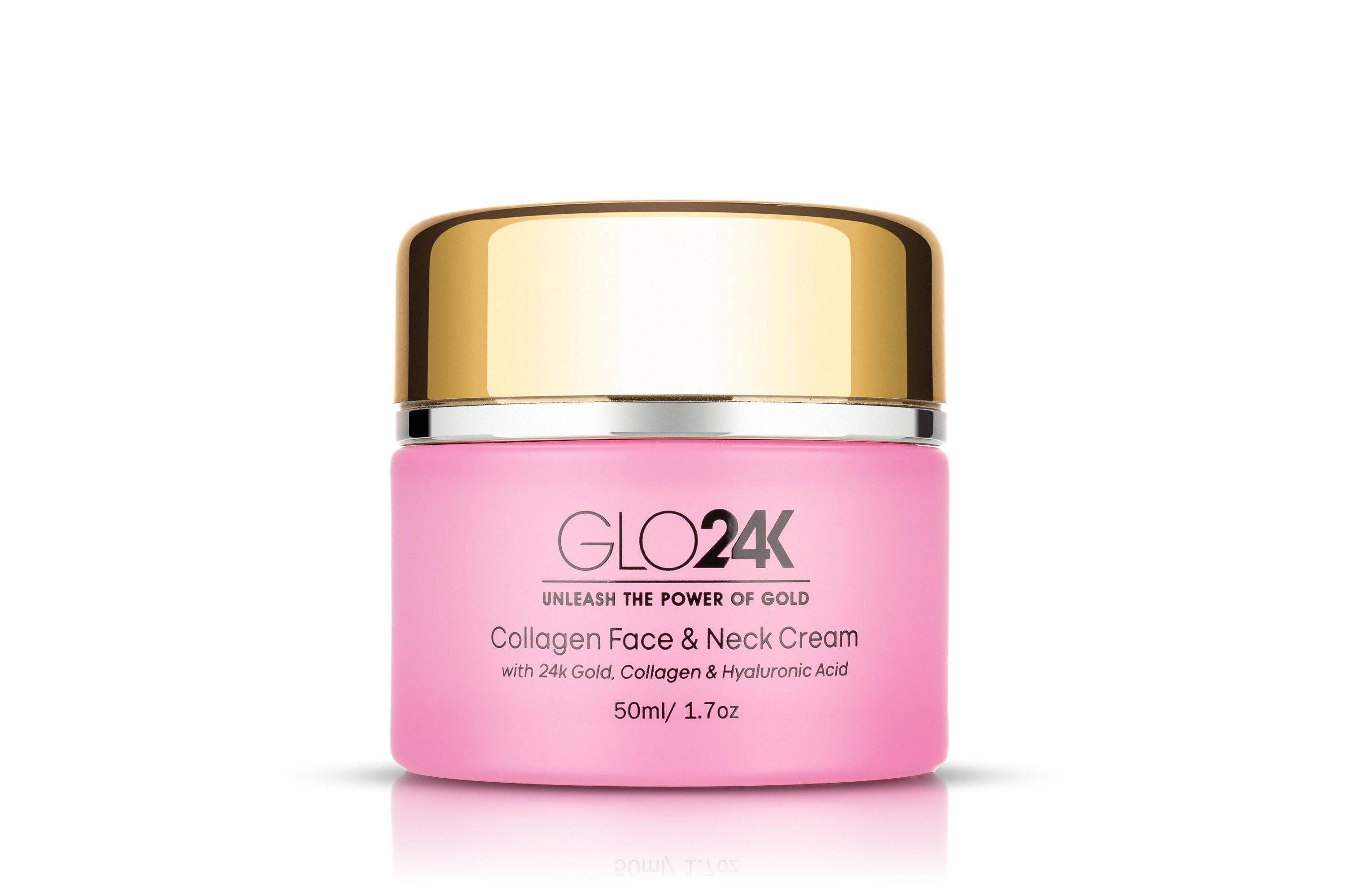GLO24k Collagen Face & Neck Cream With 24k Gold, Collagen & Hyaluronic ...
