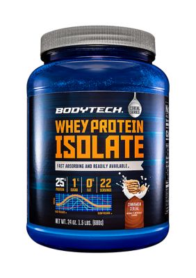 BodyTech® Whey Protein Isolate - Cinnamon Cereal (1.5 Pounds / 22 ...