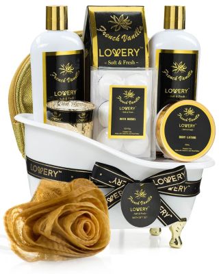 Lovery Lovery Gift Basket Set - Relaxing Home Spa Kit - Scented Spa ...