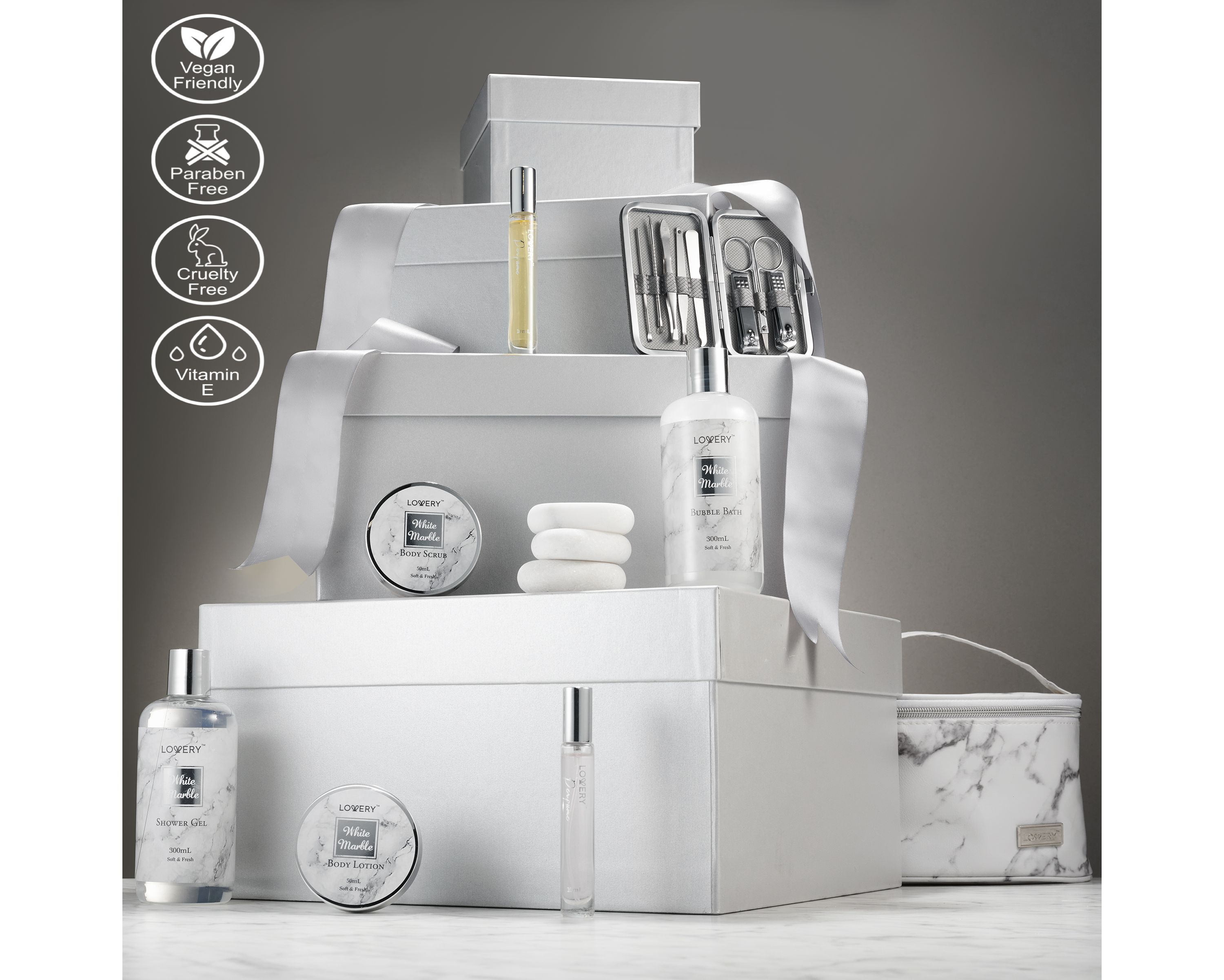 Lovery Premium 25pc Massage Kit, White Marble Beauty and Self Care Spa ...