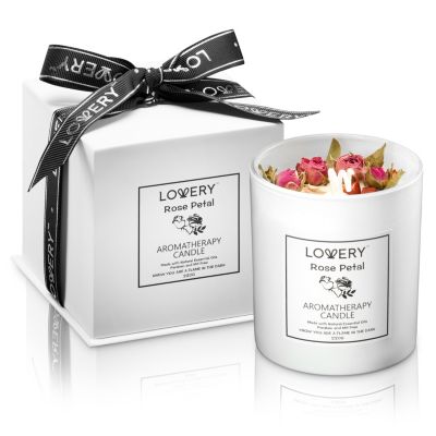 Lovery Rose Home Candle, 8oz Luxury Aromatherapy Scented Candle Gift ...