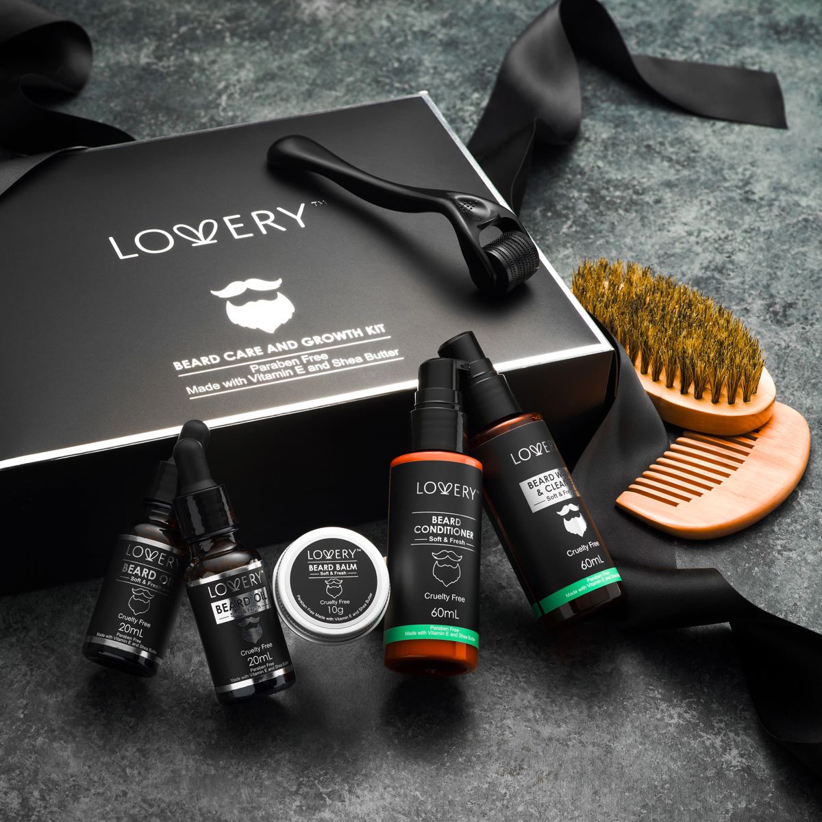 Lovery Men's 12-Pc. Beard Grooming & Growth Kit, Beard Trimming Gift ...