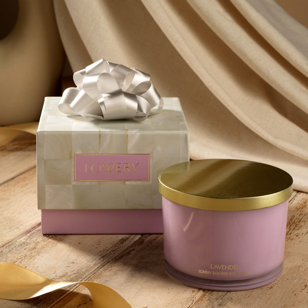 Lovery Lavender Candle Gift Set, 3 Wick Aromatherapy Soy Candles, 13oz ...