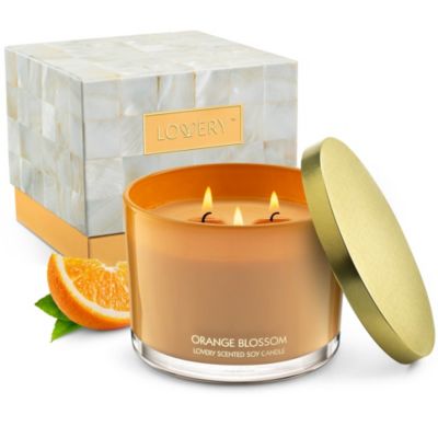 Lovery Orange Blossom Candle Gift Set, 3 Wick Home Soy Candles, 13oz | belk