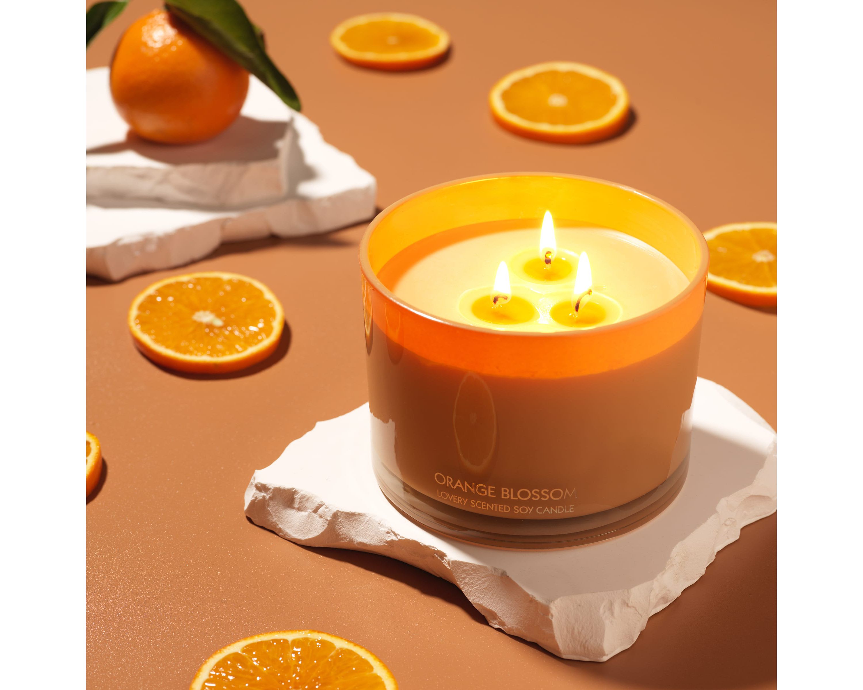 Lovery Orange Blossom Candle Gift Set, 3 Wick Home Soy Candles, 13oz | Belk