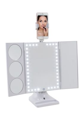 GloTech LED Mirror with Phone Holder and Speaker | belk