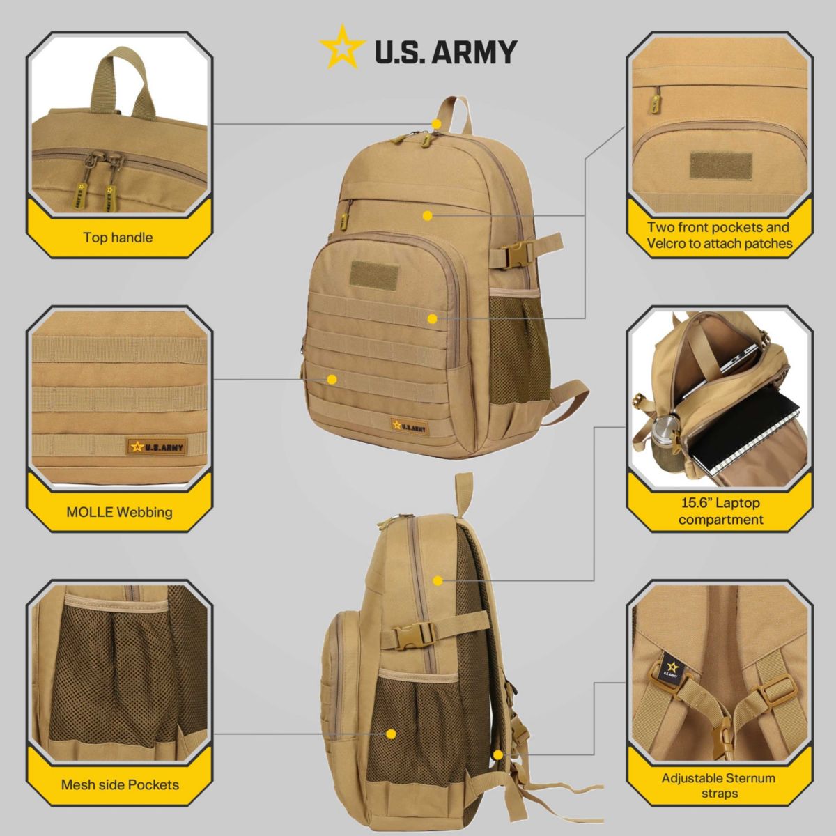 US Army U.S. Army TANGO Tactical Laptop Backpack Black | Belk