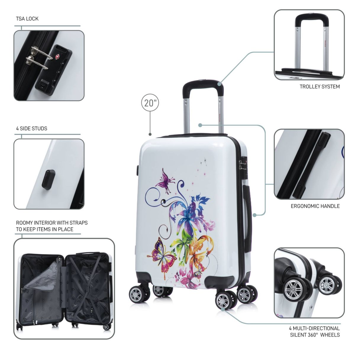 InUSA Prints Lightweight Hardside Spinner 20 inch Carry-on | Belk
