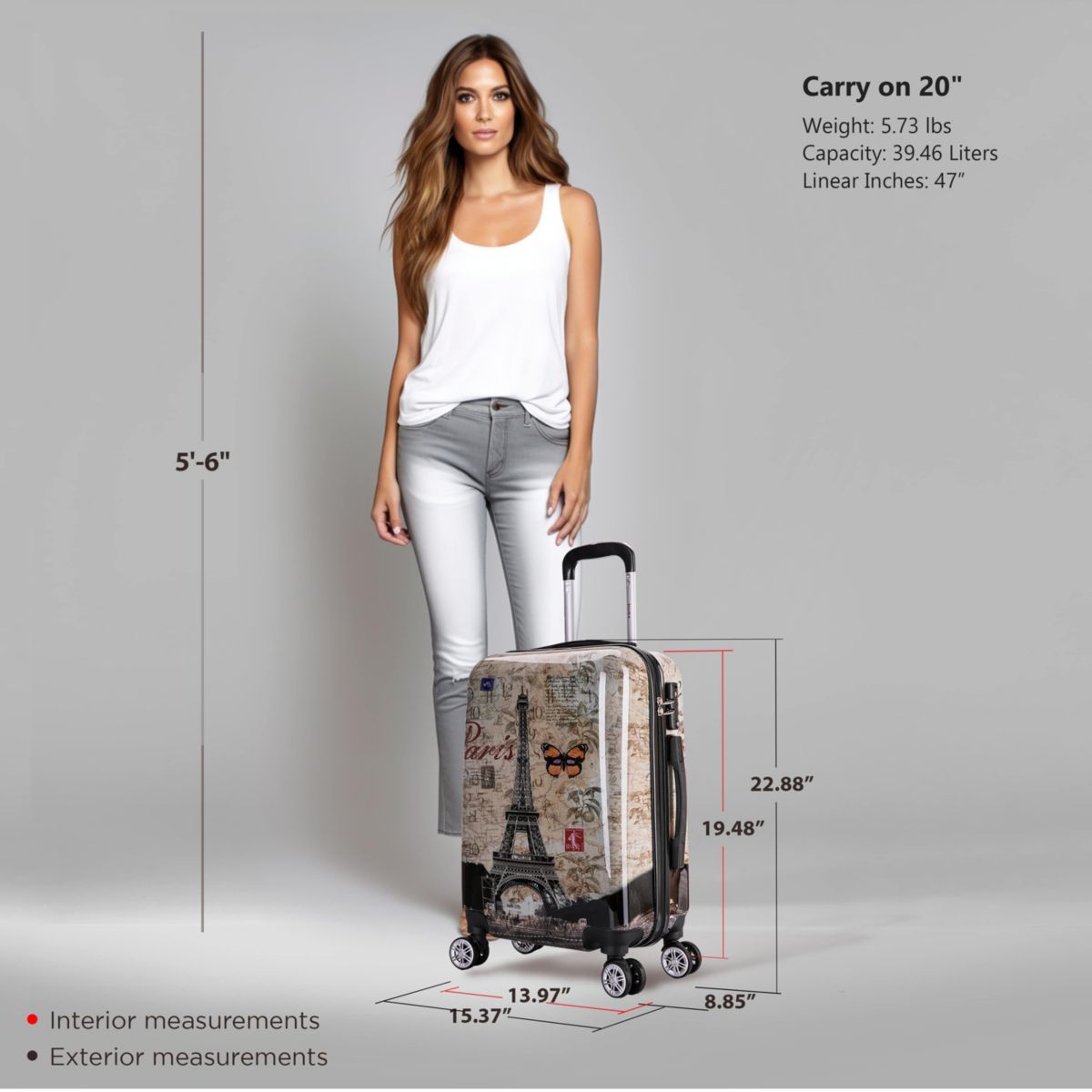 InUSA Prints Lightweight Hardside Spinner 20 inch Carry-on | Belk