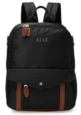 ELLE Luxe Journey 18L Twill and Vegan Leather Backpack | belk