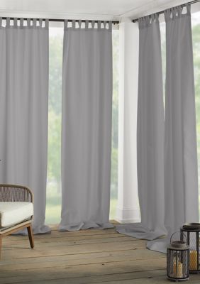 Elrene Matine Solid Tab Top Indoor/Outdoor Window Curtain for Patio ...