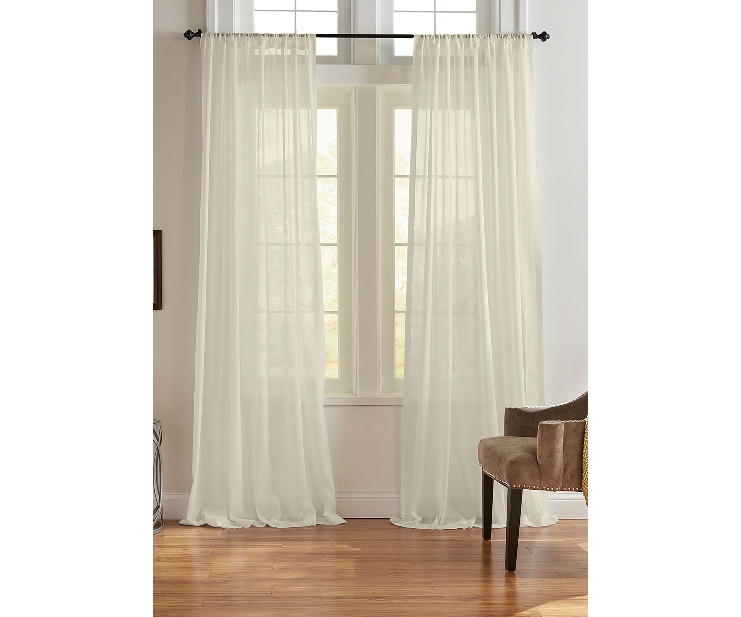 Elrene Asher Cotton Voile Cottage Core Sheer Window Curtain Panel | Belk