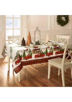 Threadmade Home Vintage Christmas Tree Farm Holiday Rectangle ...