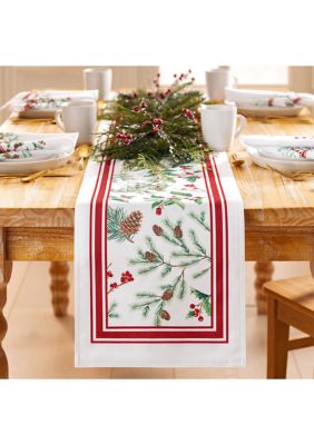 Elrene Winter Holiday Berry Fabric Table Runner - 13" x 70" | belk
