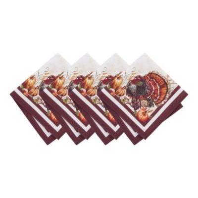 Elrene Autumn Heritage Turkey Engineered Napkins, Set of 4 | Belk