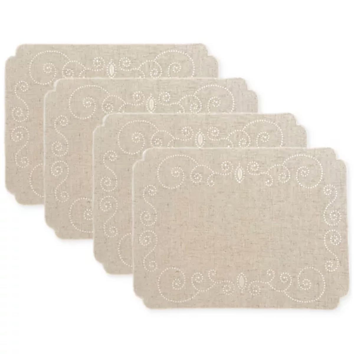 Lenox French Perle Linen Placemats, Set of 4 - 13"x18" | Belk