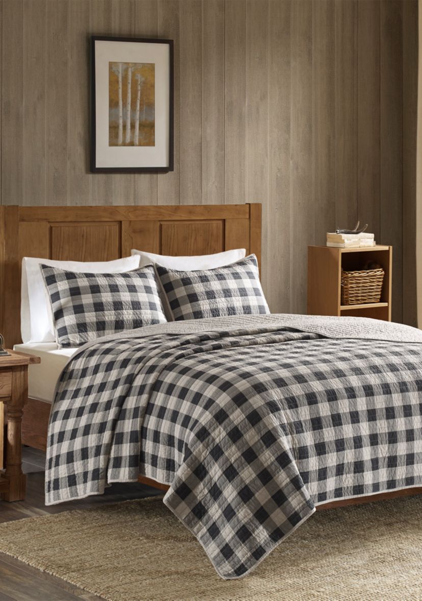 Woolrich Buffalo Check Oversized Quilt Gray 3 Piece Mini Set | Belk