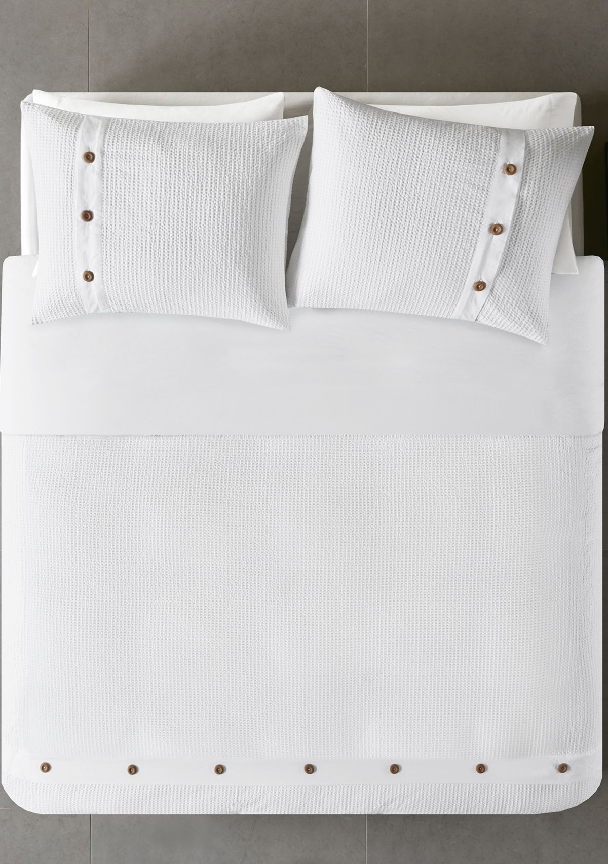 Madison Park Finley 3 Piece Cotton Waffle Weave Duvet Cover Set | Belk