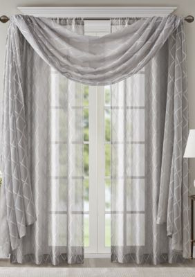 Madison Park Irina Diamond Sheer Embroidered Window Scarf | belk