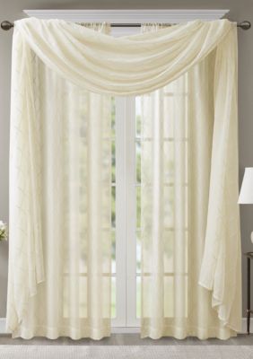 Madison Park Irina Diamond Sheer Embroidered Window Scarf | belk