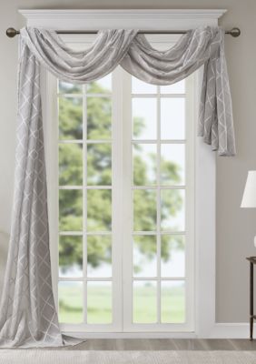 Madison Park Irina Diamond Sheer Embroidered Window Scarf | belk