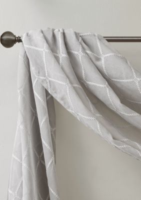 Madison Park Irina Diamond Sheer Embroidered Window Scarf | belk