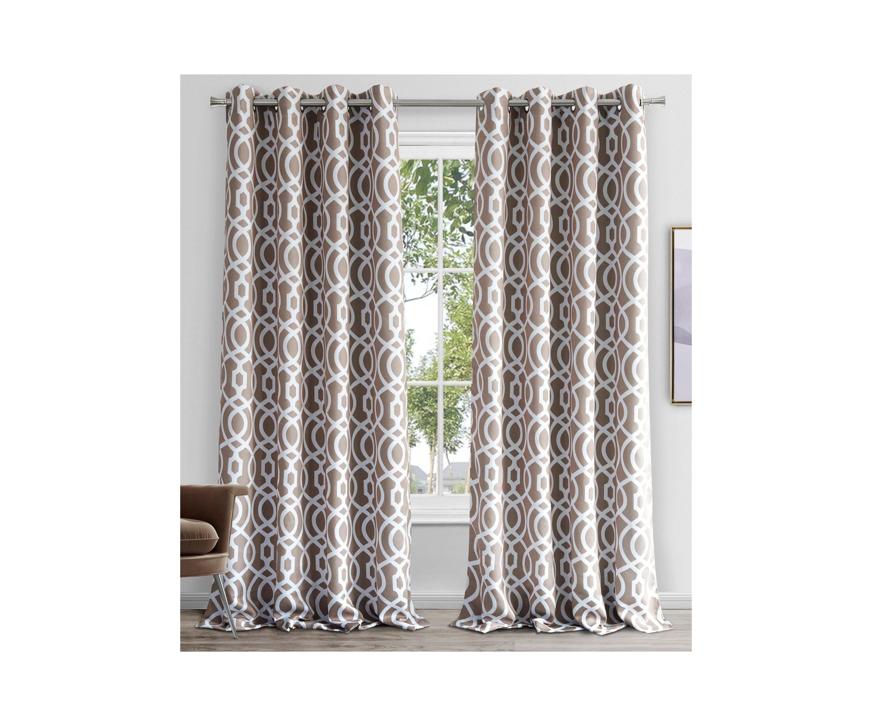 Dainty Home Trellis Printed Blackout Thermal Insulated Single Window ...