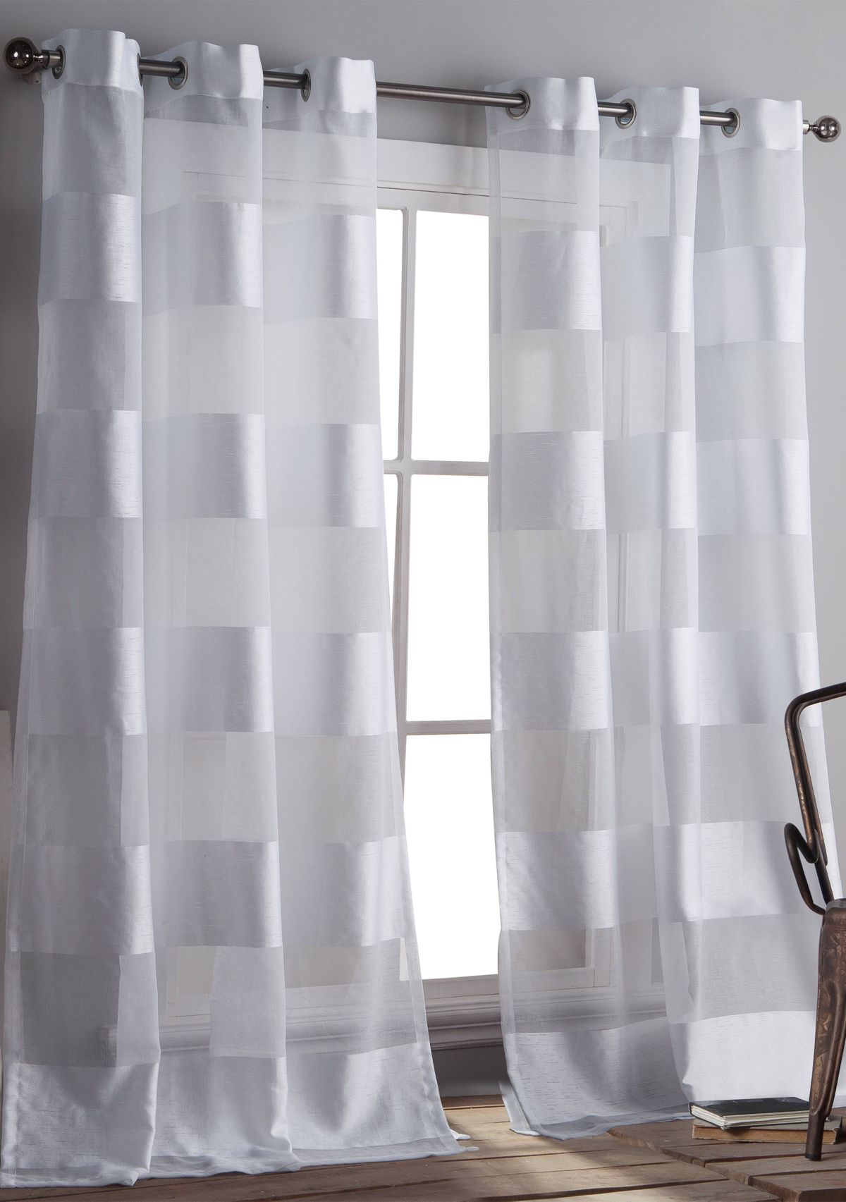 Home Maison 2 Inch Stripes Capri Window Curtain Set | Belk
