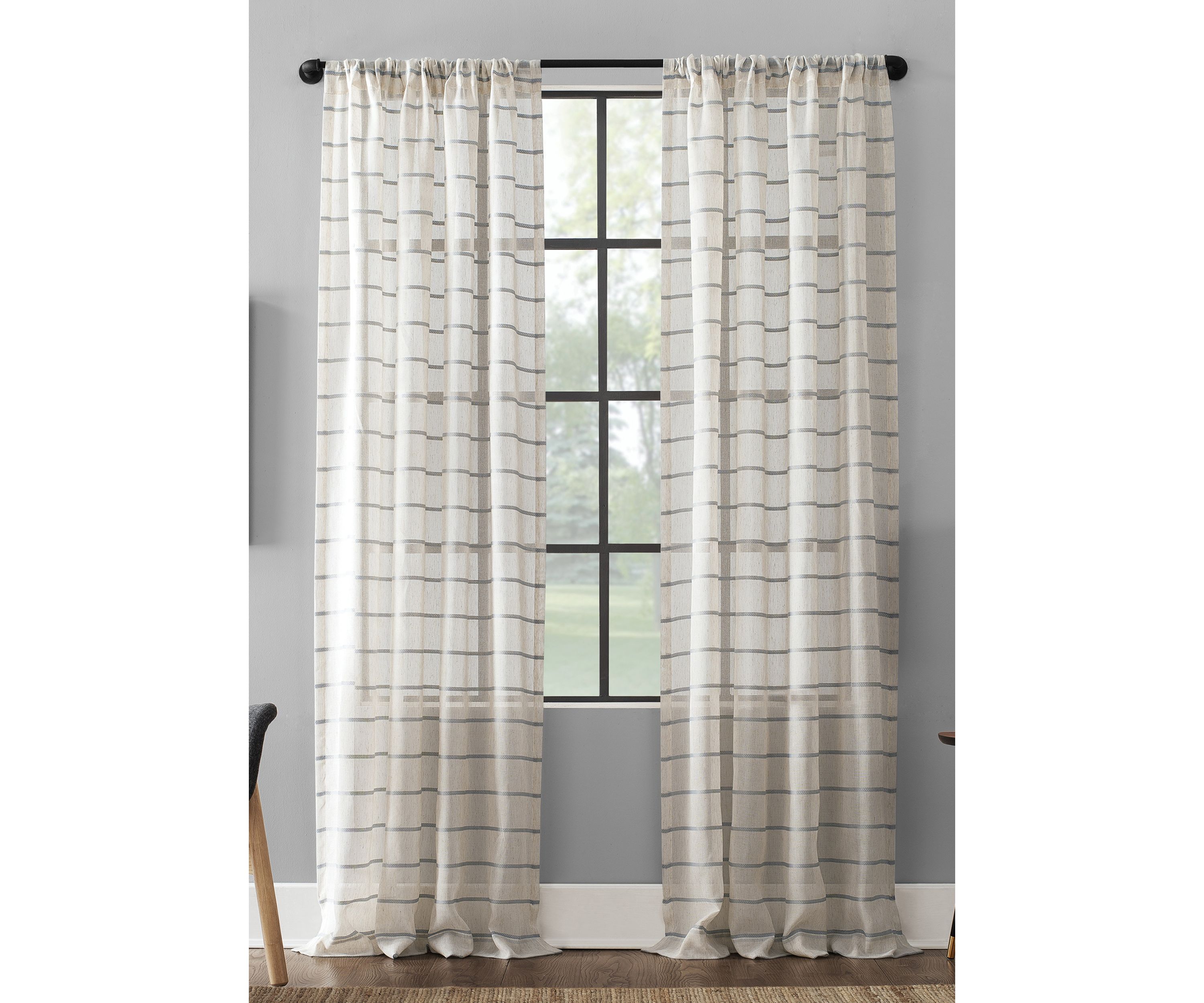 Clean Window Twill Stripe Curtain Panels | Belk