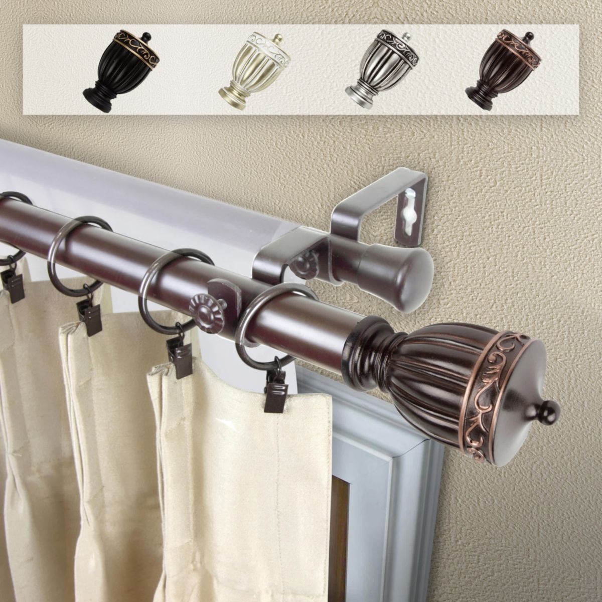 Rod Desyne Debussy Expandable Double Curtain Rod | Belk