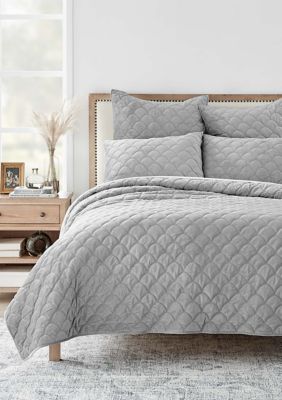Levtex Home Light Gray Velvet Full/Queen Quilt Set | belk