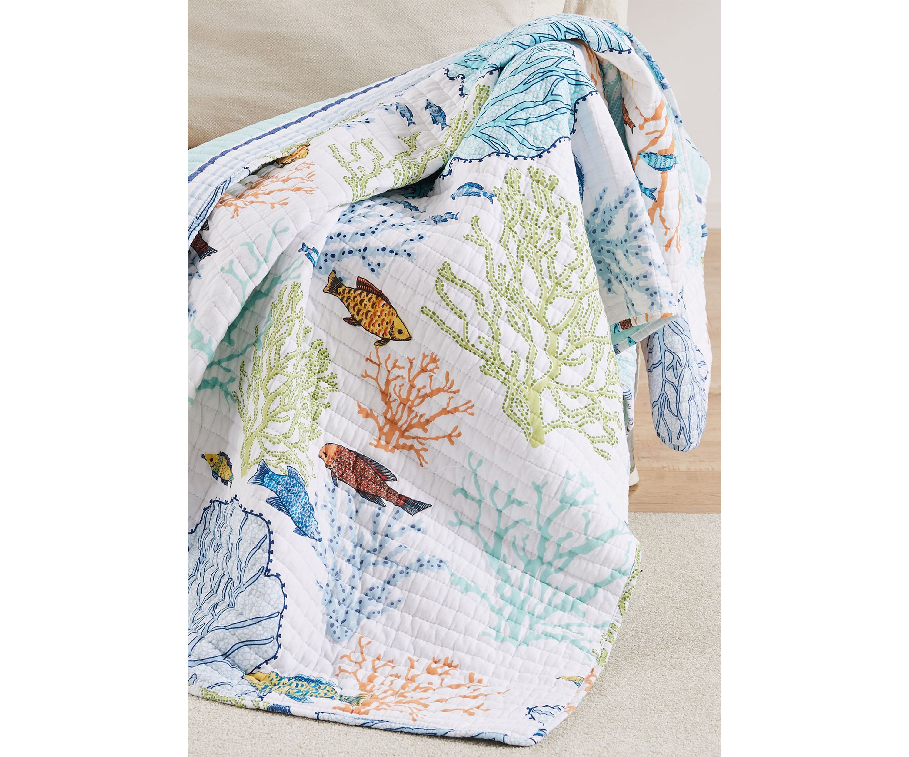 Levtex Home Deep Sea Multicolor Quilted Throw | Belk