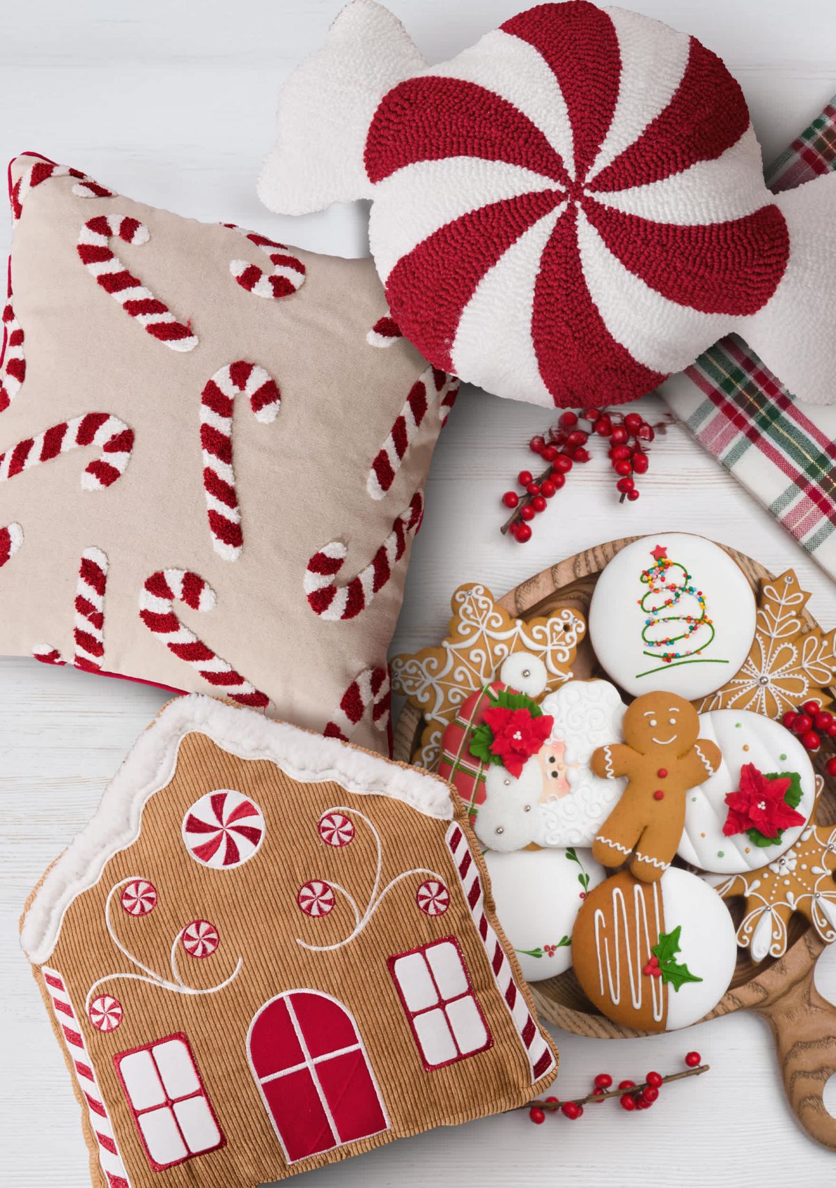 Levtex Home Gingerbread Peppermint Candy Pillow 18x18 | Belk